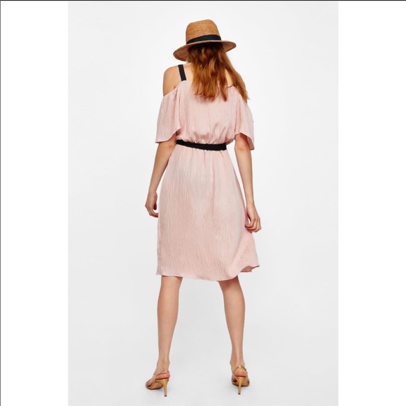 Zara | Dresses | New Zara Pink Ruffle Off Shoulder Dress | Poshmark